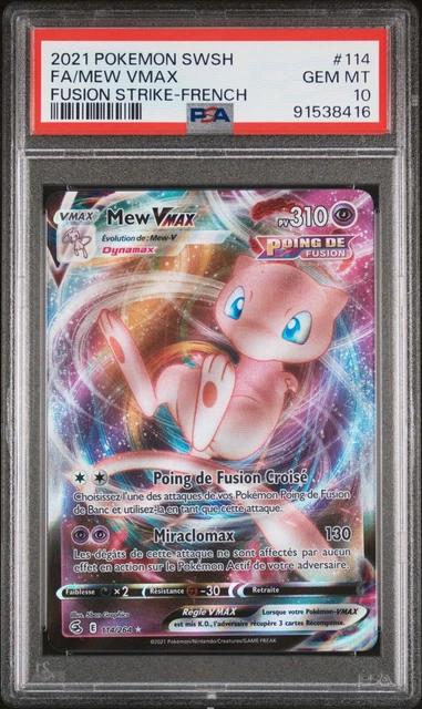 🚦2021 POKEMON PSA 10 Poing De Fusion Strike 114/264 Full Art/Mew Vmax Fr🚦 EUR 1,00 - PicClick FR