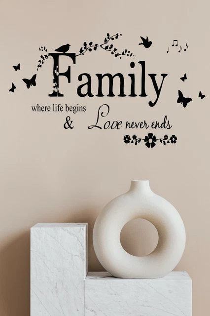FAMILY LETTER QUOTE Removable Vinyl Decal Art Mural Home Decor Wall ...