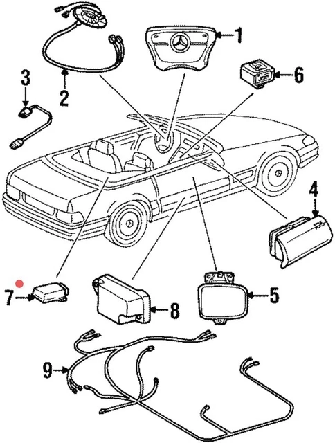 MERCEDES R129 SL Centralina Sensore Roll-Bar Oem A0038206810 EUR 600,00 ...