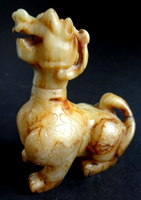 RARE TABATIÉRE CHINE chien de fo jade Old chinese snuffbottle foo dog ...