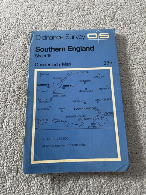 OS QUARTER INCH Map of Southern England Sheet 16 1973 £3.00 - PicClick UK