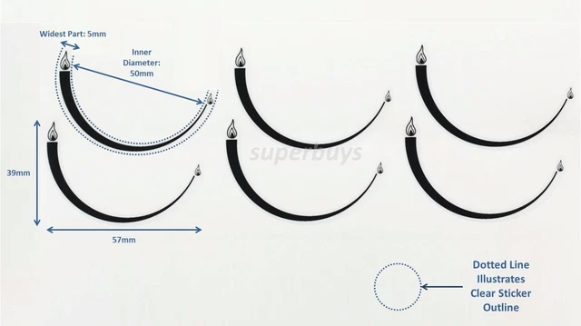 6 CLOCKWISE FLAME Gas Hob Dial Symbol Cooker Oven Stove Indicator Label ...