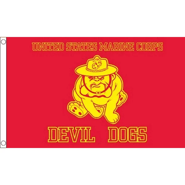 LARGE 5FT X 3FT USMC Devil Dogs Flag USA Military United States Marine ...