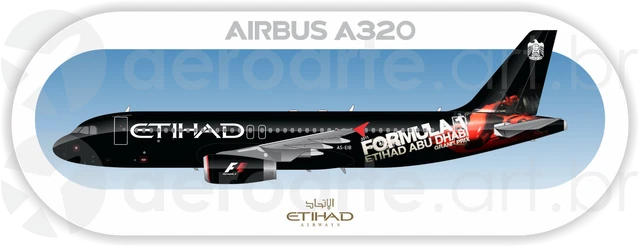 AIRBUS A320 ETIHAD aircraft profile sticker £3.41 - PicClick UK