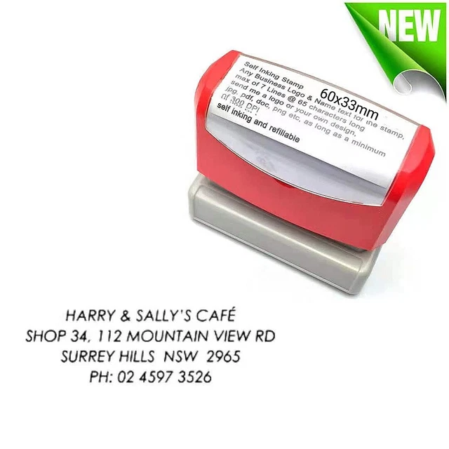 PERSONALISED SELF INKING Rubber Stamp Custom Business Name Address ... PERSONALISED SELF INKING Rubber Stamp Custom Business Name Address ...