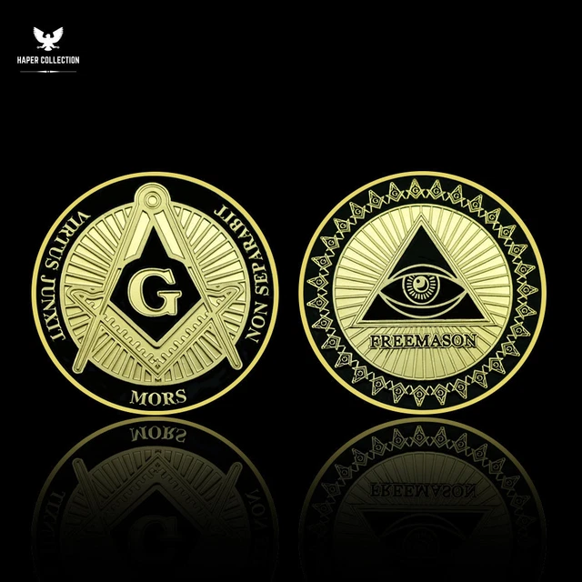 MASONIC COINS FREEMASONS Illuminati All-Seeing Eye Challenge Coin in ...