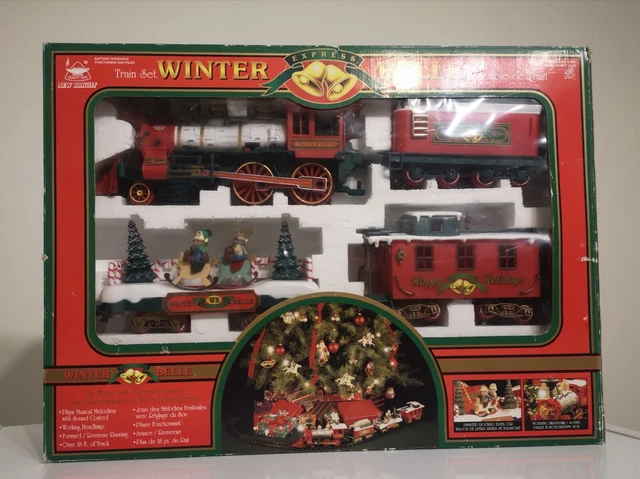 1996 WINTER BELLE Musical Animated Holiday Train Set Headlamp Reverse ...