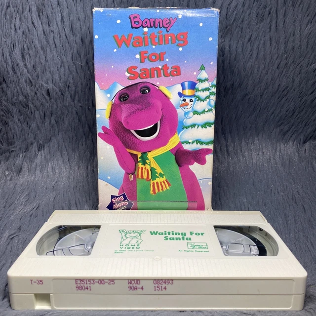 BARNEY: WAITING FOR Santa VHS Tape 1992 Sing Along White Tape Christmas ...