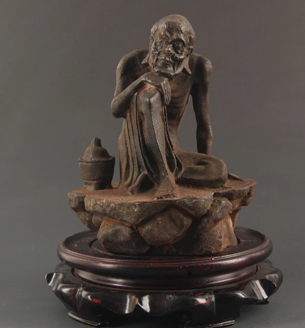 18TH CENTURY HAND Cast Iron Bodhidharma Statue, 7" £391.43 - PicClick UK