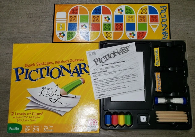 PICTIONARY GAME 2 Levels Of Clues Family Fun Mattel Draw Guess! $6.71 ...