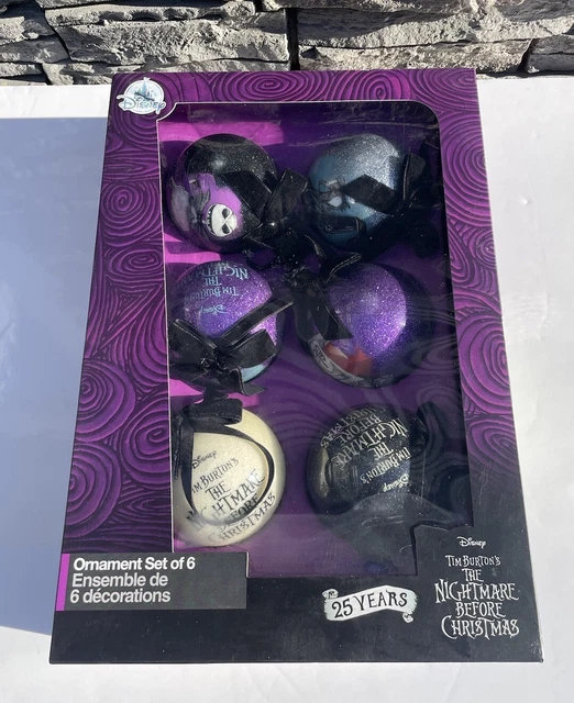 DISNEY TIM BURTON 25 Years Nightmare Before Christmas Tree Ball Set Of ...