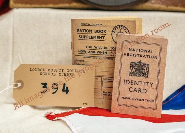 1940S/WW2 BLITZ WARTIME Memorabilia Kids Set Ration Book-ID Card ...