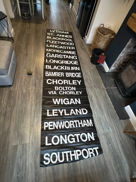 OLD ORIGINAL BUS Train Tram DESTINATION BLIND Blackpool Lytham 78cm x 3 ...
