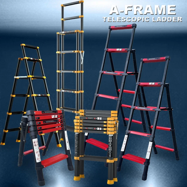 ALUMINIUM A-FRAME TELESCOPIC Folding Ladder Home Multi-Purpose ...