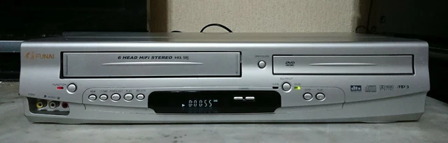 FUNAI COMBO VHS 6 Testine Stereo/Lettore Dvd Con Telecomando EUR 99,00 ...