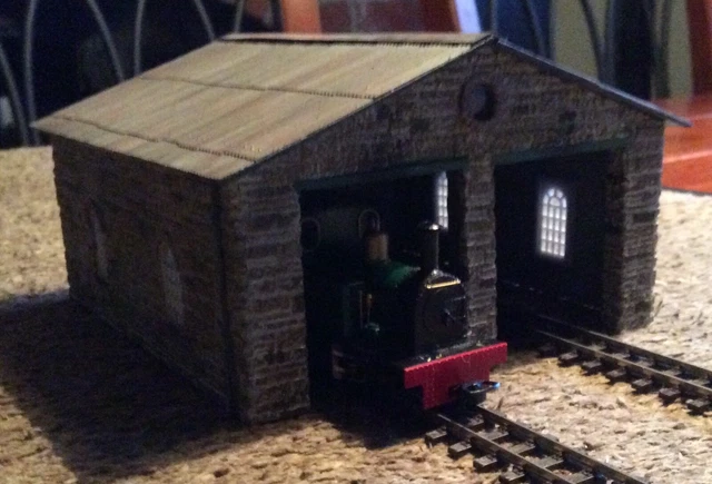 SCRATCH BUILT 009 narrow gauge two road engine shed £50.64 - PicClick UK