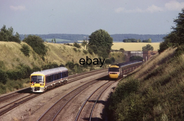 35MM RAILWAY SLIDE- DMU Class 166. 166213 & HST Class 43. 43134 ...