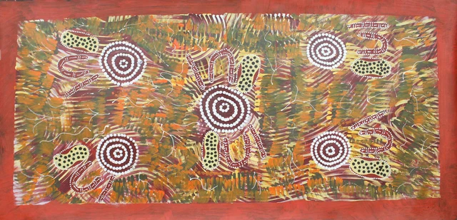 WARRINA DESIGNS AUSTRALIAN Aboriginal Art indigenous Painting Canvas ...