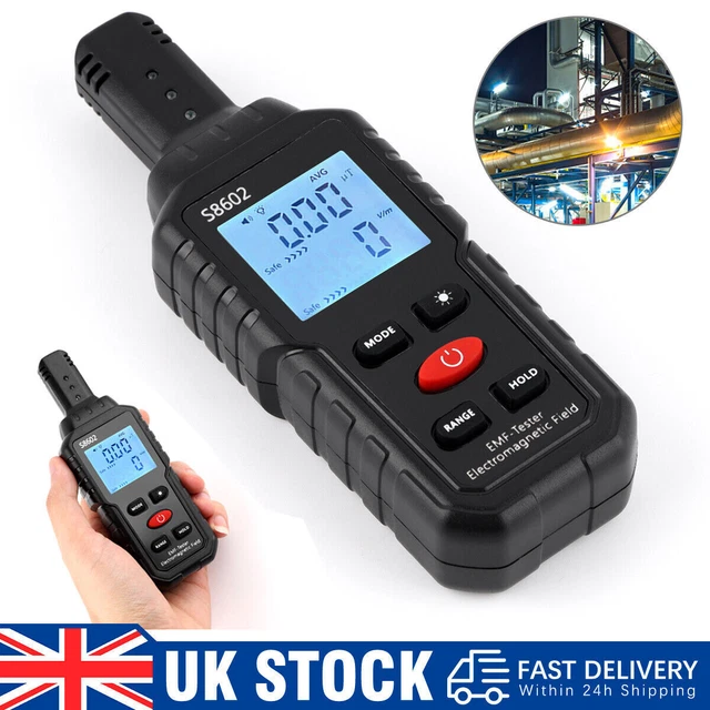UK DIGITAL EMF Meter LCD Electromagnetic Field Radiation Detector ...