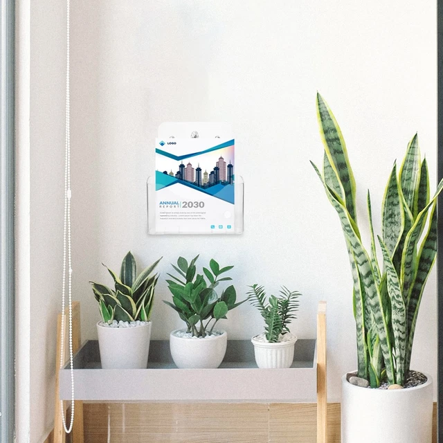 BROCHURE WALL HOLDER Wall-mounted File Rack Desk Pamphlets Brochures ...