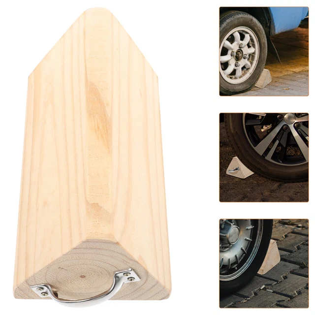 WOODEN TIRE STOPPER Wheel Chock Stabilizers Rv Blocks Wheelchair Ramp £ ...