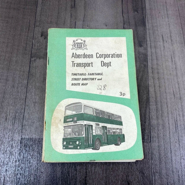 ABERDEEN CORPORATION TRANSPORT Timetable Faretable Street Route Map ...