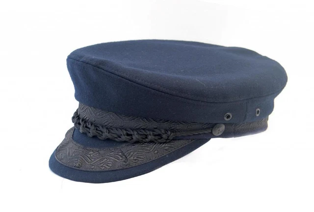 QUALITY HAND MADE Navy Greek Style Fishermans Cap Hat - Sailing New £24 ...