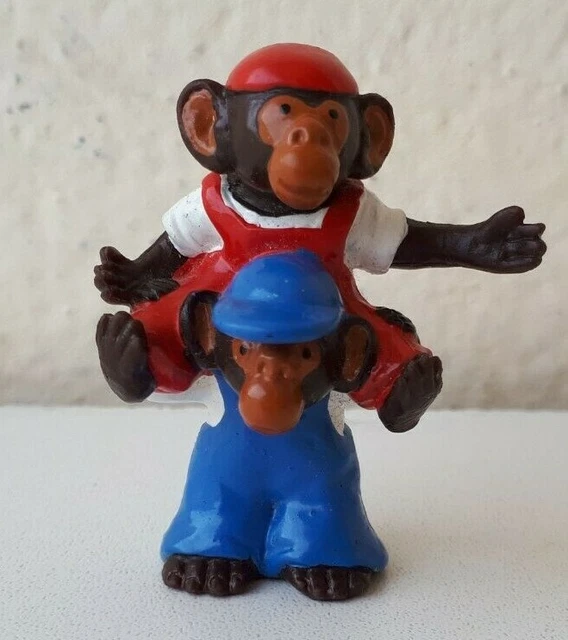 RARE ANCIENNE FIGURINE Pvc " Singes " Omo Publicitaire Pub Lessive Omo ...