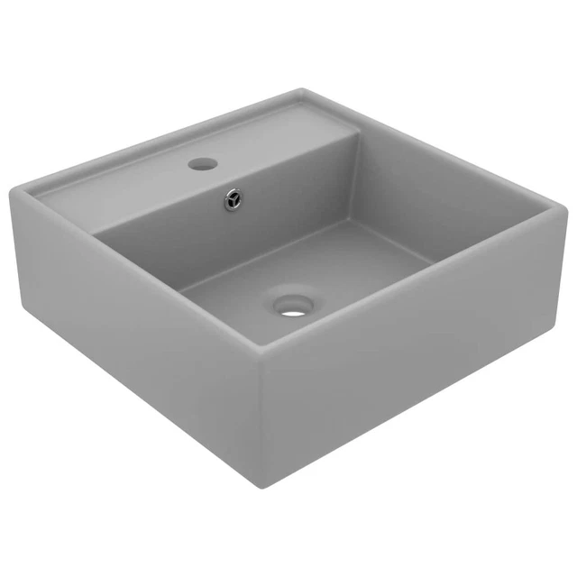 2050157 LAVABO CON Troppopieno Cubico Grigio Opaco 41x41 cm in Ceramica ...