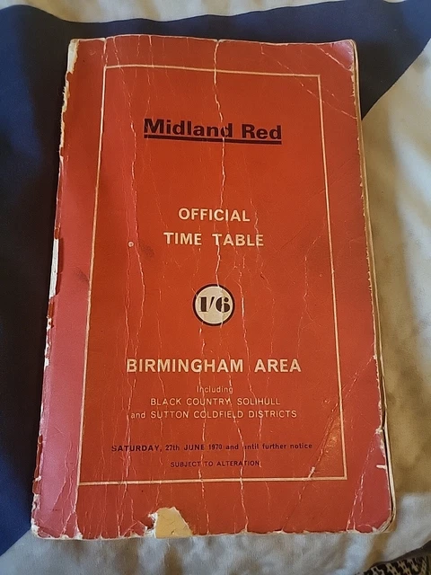MIDLAND RED OFFICIAL Time Table Book, Birmingham Area 1970 £4.88 ...