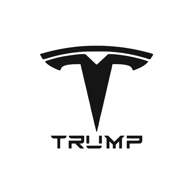 TESLA X TRUMP Sticker, Elon Musk Donald Trump Collab Vinyl Decal $6.95 ...