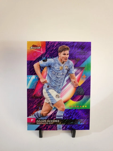 2023-24 TOPPS FINEST UEFA Julian Alvarez #29 violet scintillement /199 ...