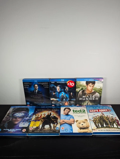 COMEDY & ADVENTURE Blu Ray Film Movie Bundle Enders Game Legend Maze ...