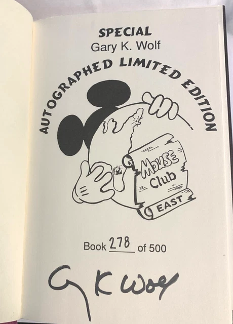 DISNEY 1991 GARY K Wolf Who Plugged Roger Rabbit? Book Signed Autograph ...