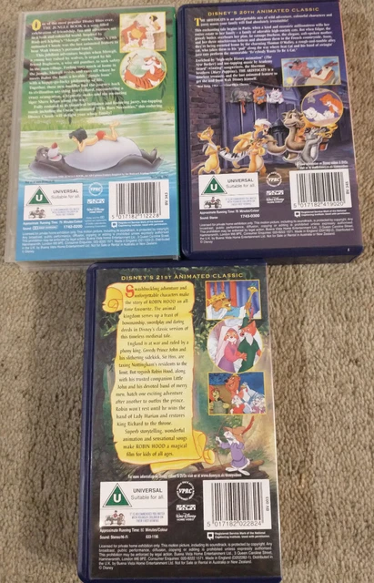 DISNEY VHS BUNDLE: Jungle Book, Aristocats, Robin Hood. £6.00 - PicClick UK