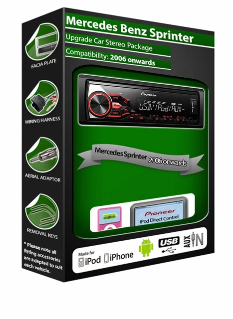 MERCEDES SPRINTER AUTORADIO, Pioneer Radio USB Aux, Ipod IPHONE Android ...