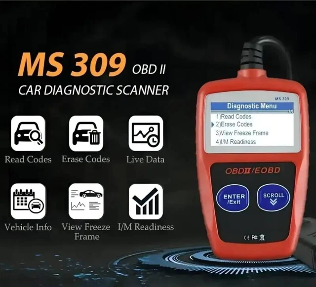 OBD2 SCANNER MS309 Universal Car Engine Fault Code Reader, Diagnostic ...