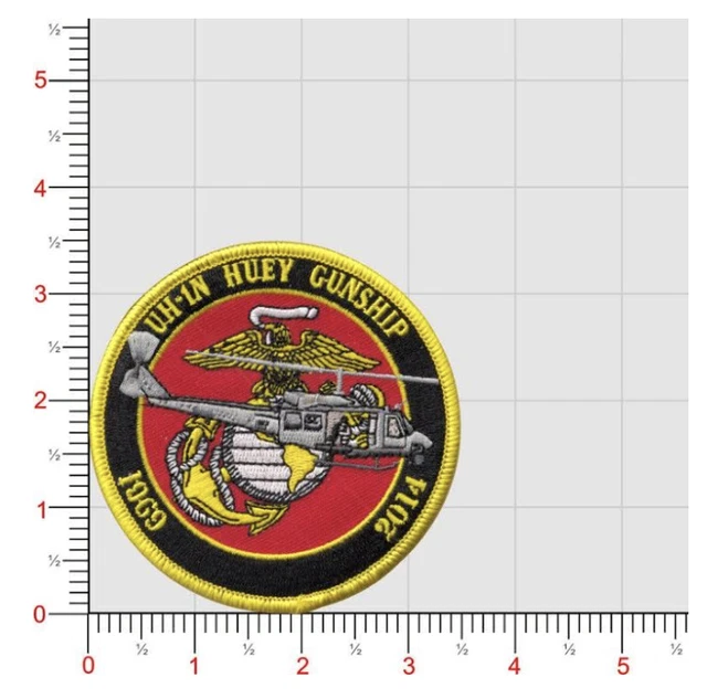 MARINE CORPS UH-1N Huey Gunship Custom Embroidered Patch £27.23 ...