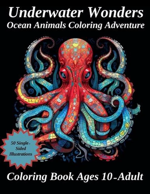 UNDER WATER WONDERS: Ocean Animals Coloring Adventure: Detailed ...