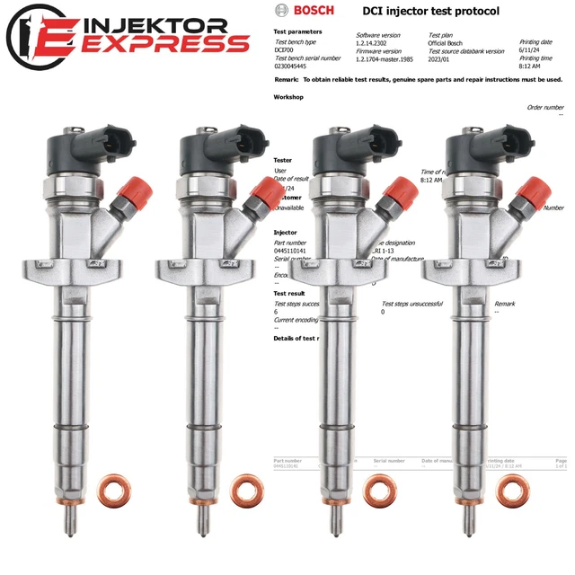 4X 0445110141 EINSPRITZDÜSE Injektor Nissan Opel Renault 2.5 dCi ...