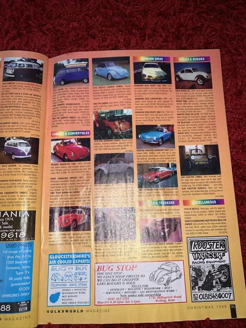 VOLKSWORLD VW MAGAZINE cal look Beetle Bug Camper bus Christmas 96 £2. ...