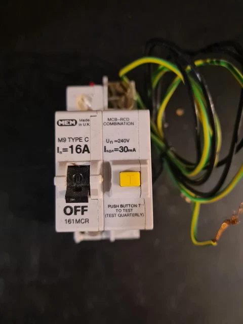 DELTA MEM 16 Amp Type C MCB/RCD Circuit Breaker M9 RCBO 161MCR 30ma RCD ...