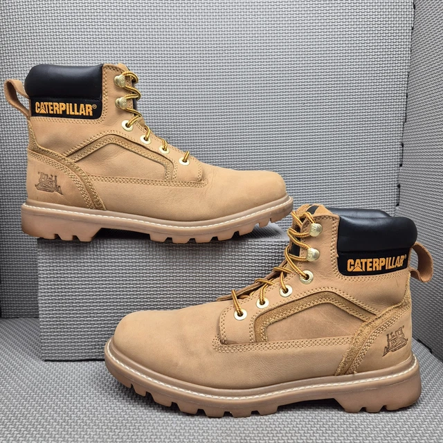 CAT CATERPILLAR BOOTS Men's UK 8 Waterproof Wheat Light Brown Yellow ...