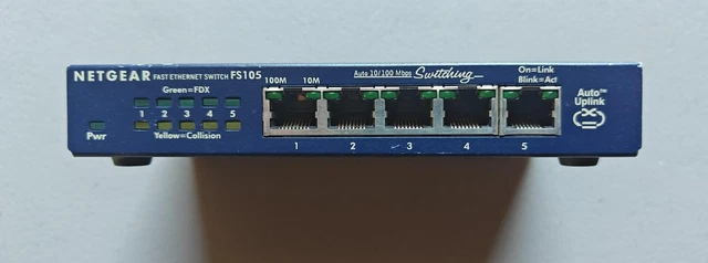 NETGEAR PROSAFE 5-PORT 10/100 Desktop Ethernet Switch (FS105) $12.99 ...