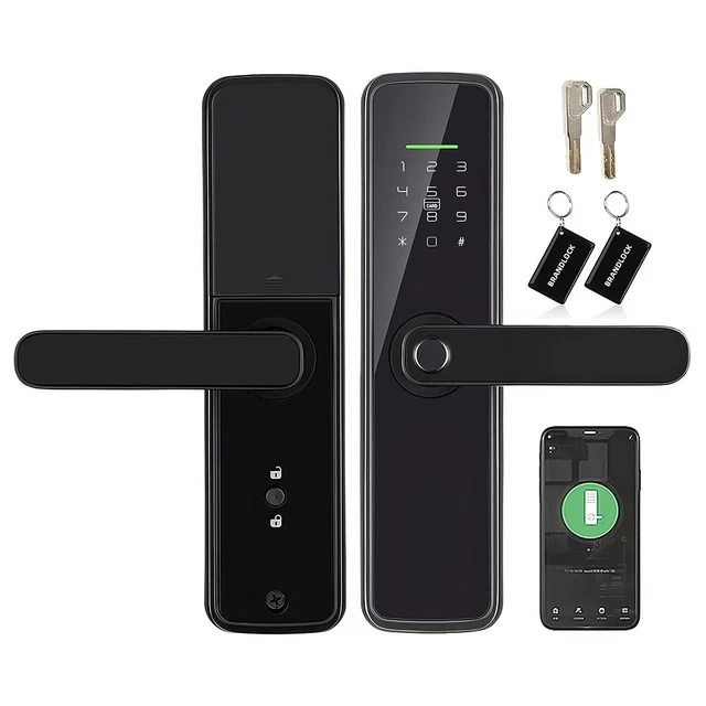 SMART DOOR LOCK WiFi Fingerprint APP Key Card Password Electronic Lock ...