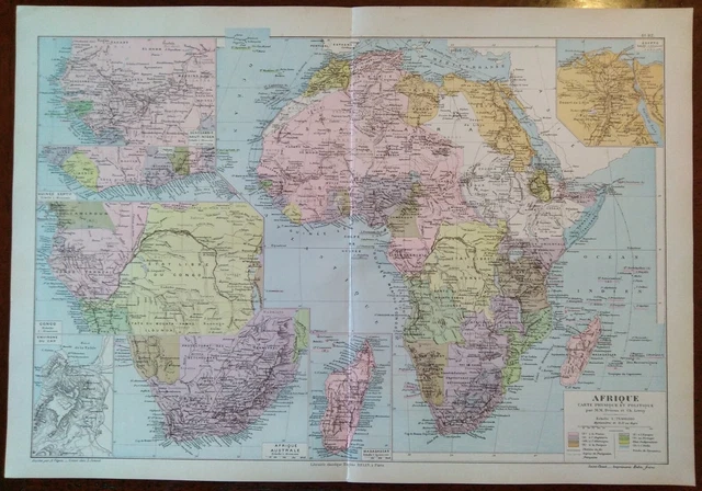 1912 WW1 COLONIAL AFRICA Antique Map £26.27 - PicClick UK