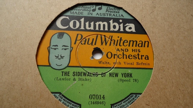 PAUL WHITEMAN 78 Record Grade E "Sidewalks Of New York & Roses of ...