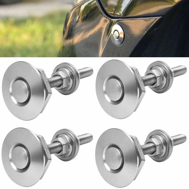 CAR QUICK RELEASE Bumper Latch Push Button Hood Lock Clip Silver ...
