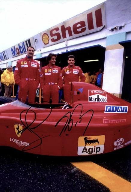 ALAIN PROST & Nigel Mansell Ferrari F1 Ritratto 1990 Fotografia Firmata EUR 113,42 - PicClick IT