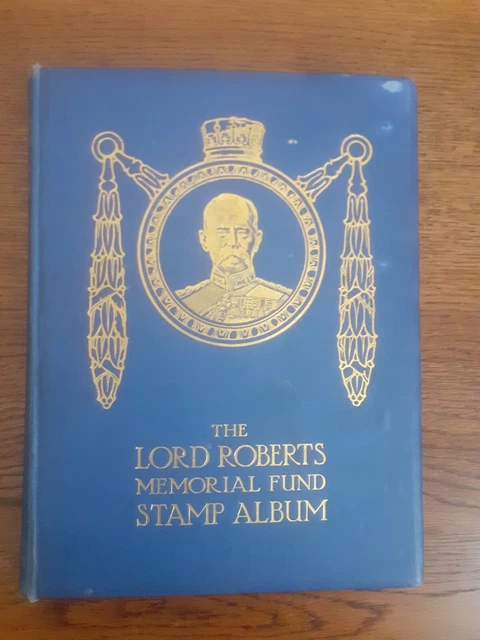 ORIGINAL BLUE LORD Roberts Memorial Fund Portrait Stamp Album World War ...